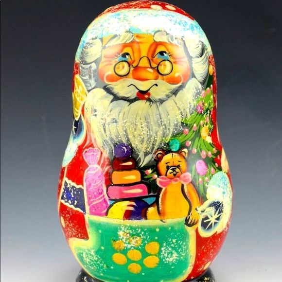 Hand Crafted | Holiday | Nesting Doll Santa Matryoshka | Poshmark